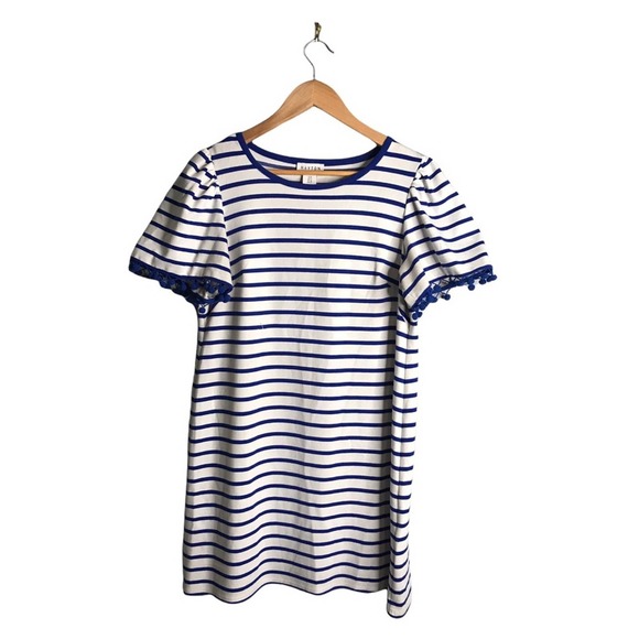 Anthropologie | Dresses | Heyton Pom Fringe Sleeve Detail Tshirt Dress ...